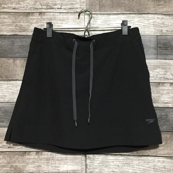 Speedo | Shorts | Speedo Skort Womens M Black Drawstring Athletic ...